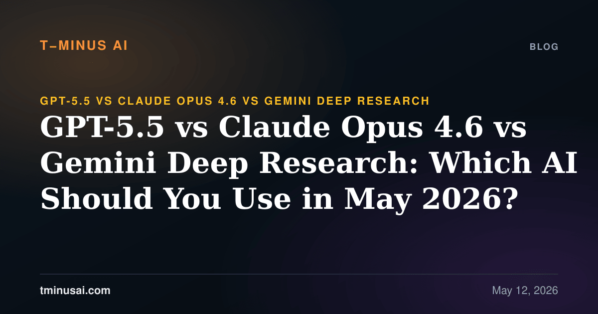 GPT-5.5 vs Claude Opus 4.6 vs Gemini Deep Research: Which AI Should You ...